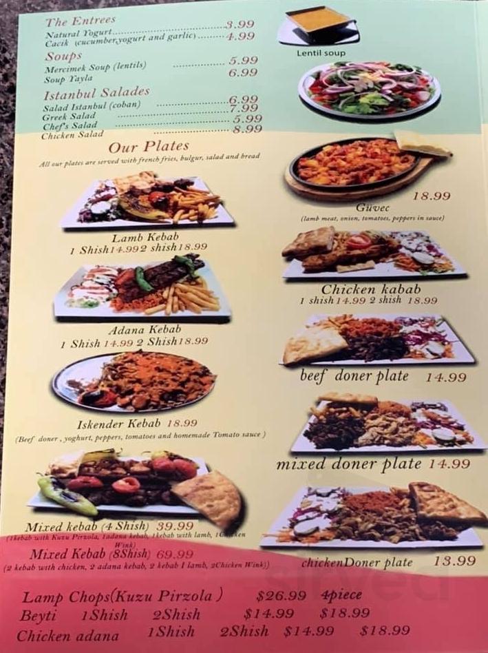 Maison Istanbul menu in Windsor, Ontario, Canada