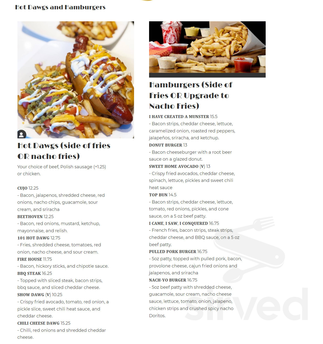Menu - Whitby ON's Hollywood Cone | Sirved