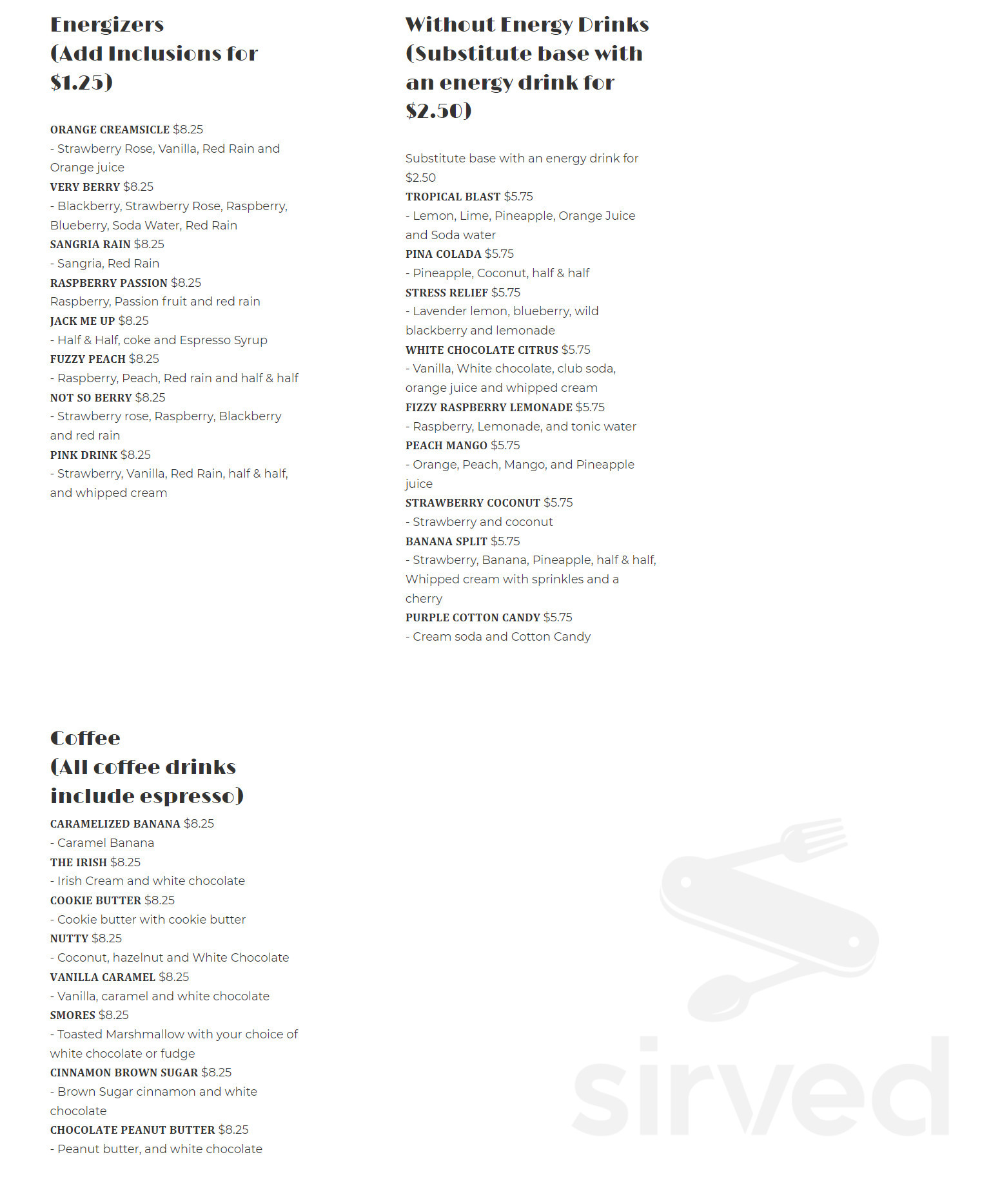 Menu - Whitby ON's Hollywood Cone | Sirved