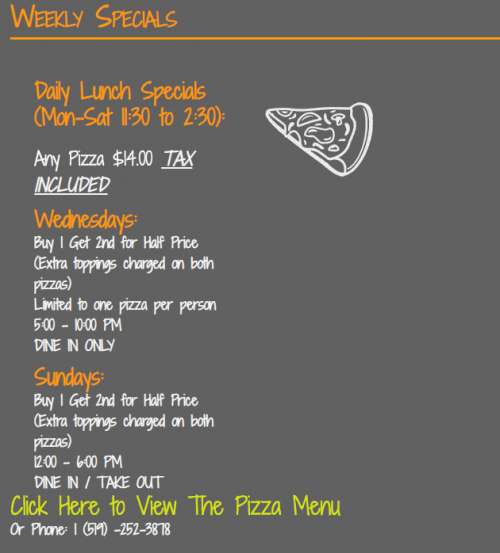 Giovanni Caboto Club menu in Windsor, Ontario, Canada