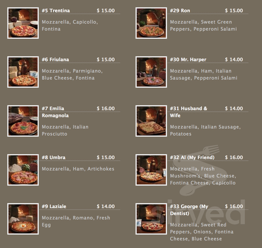 Giovanni Caboto Club menus in Windsor, Ontario, Canada